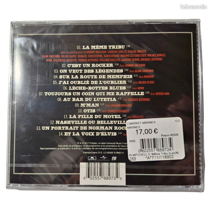 CD Eddy Mitchell La Même Tribu 1 Neuf Scellé (Blister) Duo Johnny ...