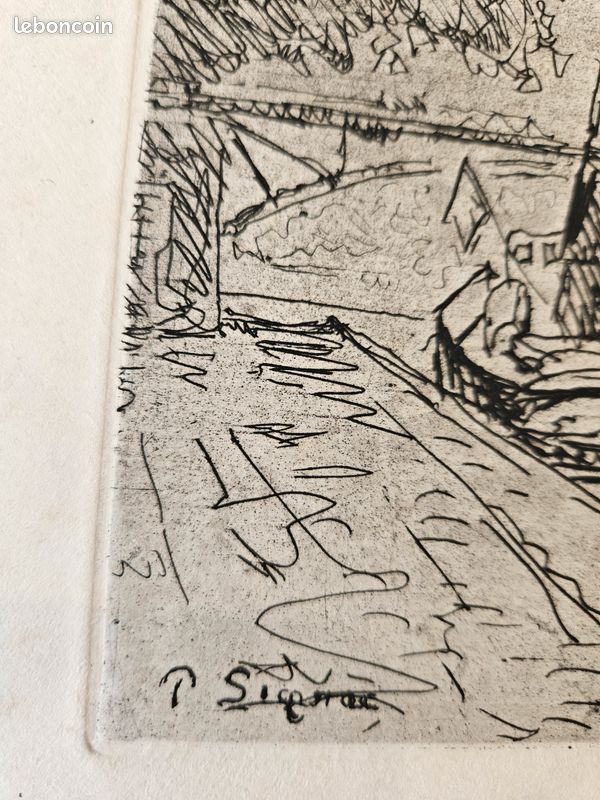 Eau forte sur papier signé dans la planche en bas à gauche PAUL SIGNAC ...