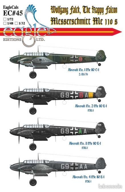 Decals maquette avion EAGLE DECALS EC32045 Wolfgang Falck's ...