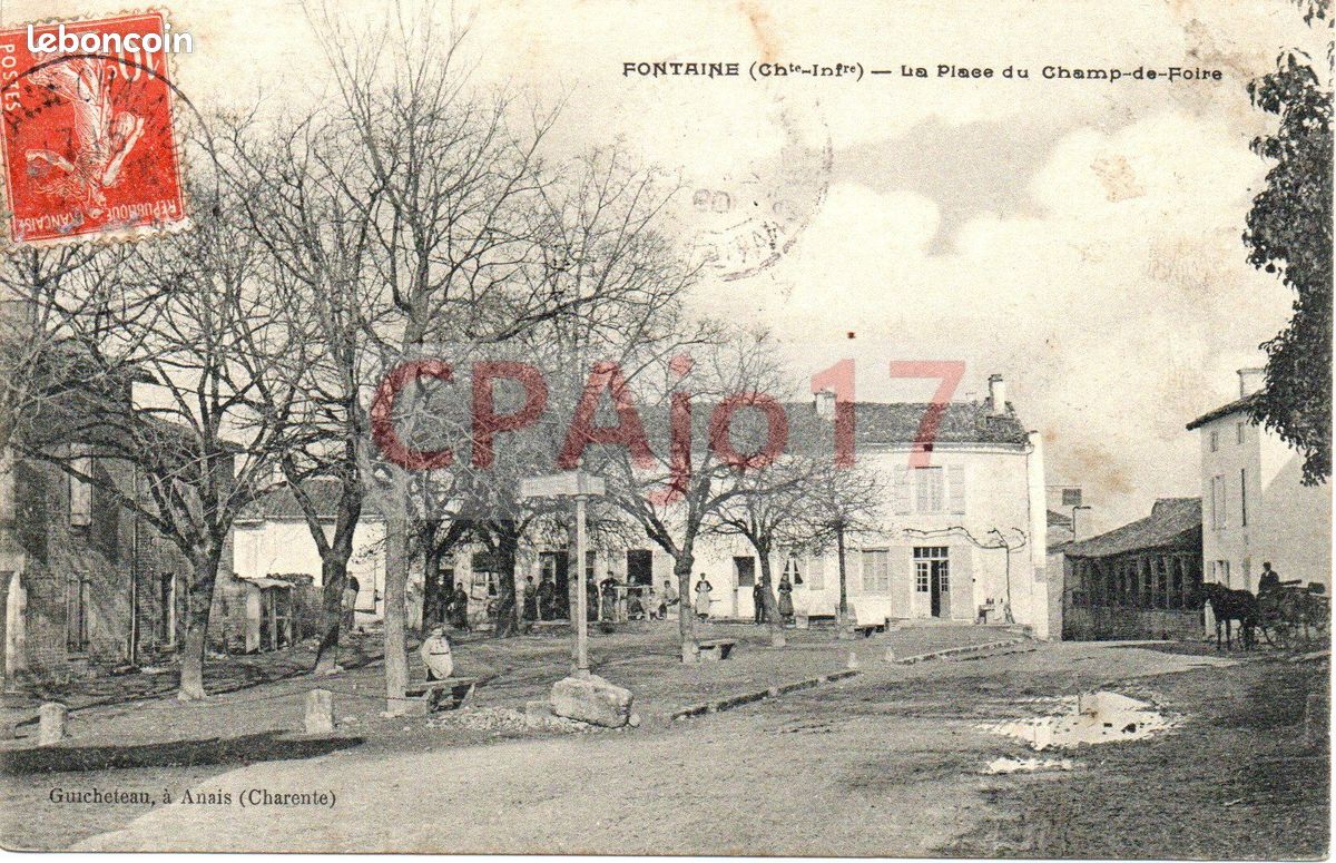 CPA 1383: FONTAINE-CHALENDRAY - Place du Champ-de-Foire - Charente ...