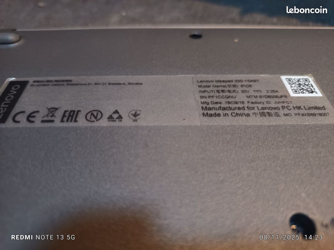Vend pc portable Lenovo 330-15ast - Ordinateurs