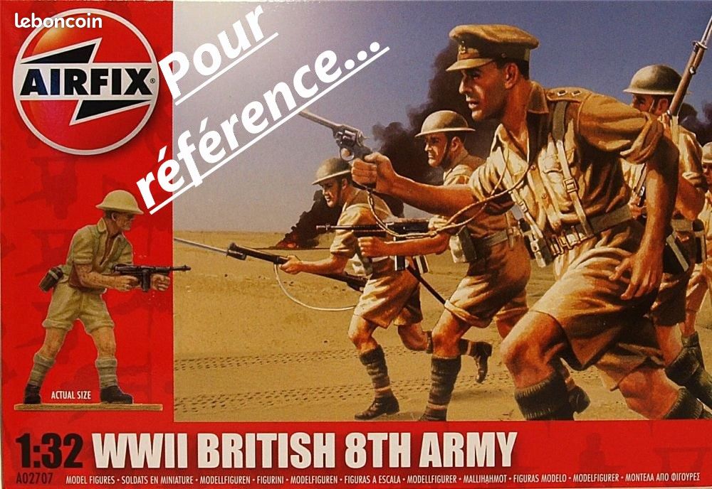 16 Petits soldats 1/72 AIRFIX British 8th Army WWII - Modélisme