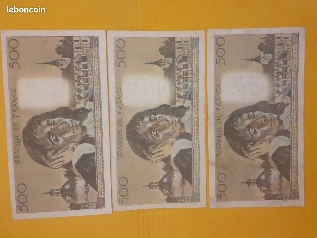 Lot 3 billets 500 francs Pascal - Collection