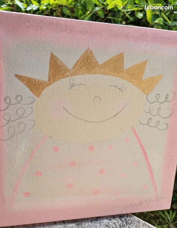 Peinture sur toile "Princesse", cadre fait main, édition limitée ...