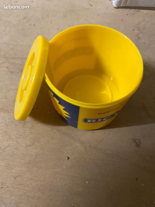Seau pot à glaçon Ricard jaune avec couvercle - Arts de la table