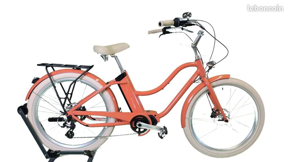 Beach cruiser électrique O2 FEEL iPop City Boost 4.1 - Corail - Vélos