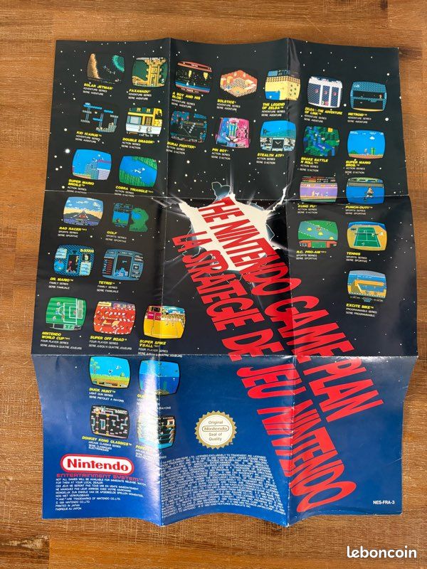 39,5 x 30 cm the nintendo Game plan documentation nes vintage ancien ...