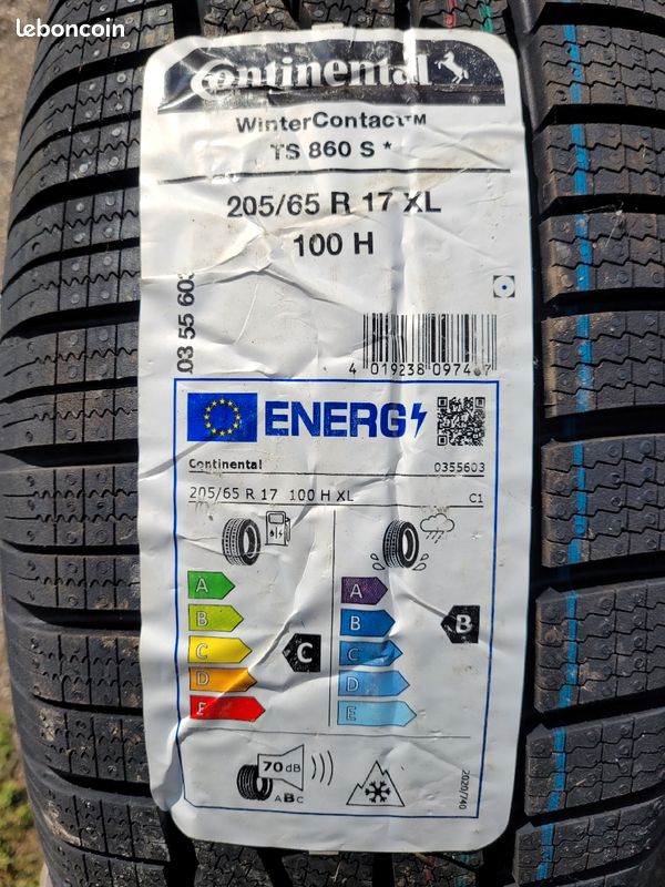 Pneus neige bmw X1 205 65 17 continental - Équipement auto