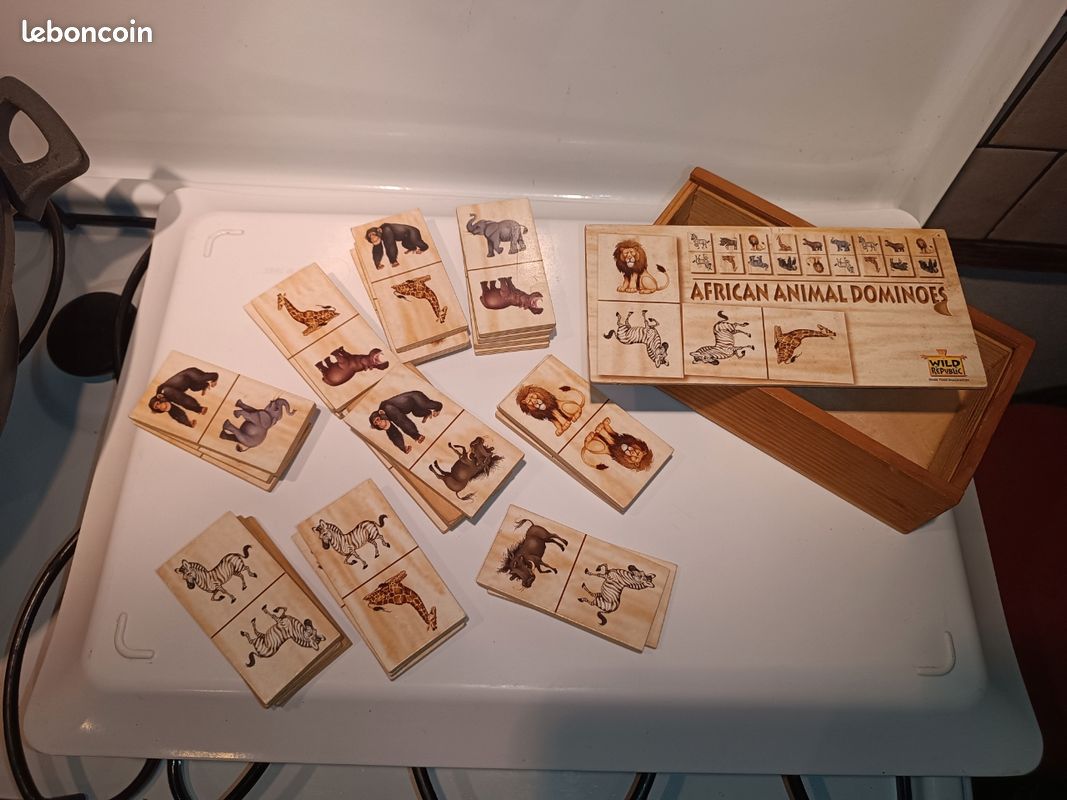 Dominos en bois animaux de la savane - Jeux & Jouets