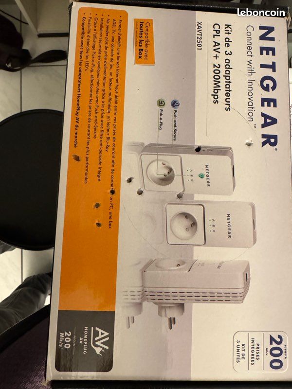 CPL Netgear 200 3 prises avec Ethernet - Accessoires informatique