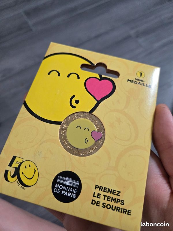 Lot de 5 mini médailles smiley monnaie de paris - Collection