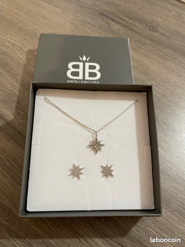Parure collier et boucles étoiles argent Bijou Brigitte - Montres & Bijoux
