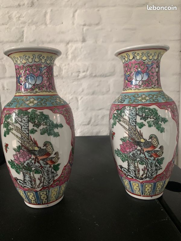 Paire vases chinois - Antiquités