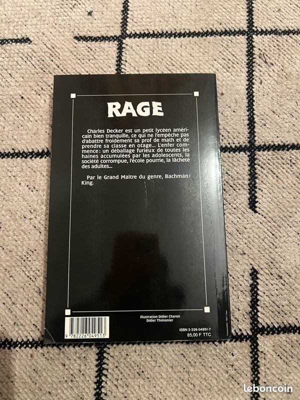 Rage - Richard Bachman (Stephen King) - Livres