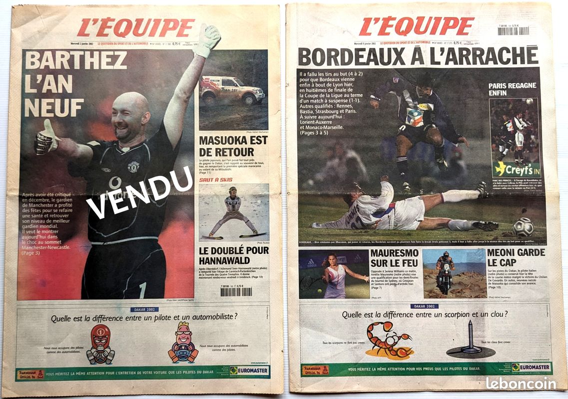 2002 Equipe Journal sportif divers - Collection