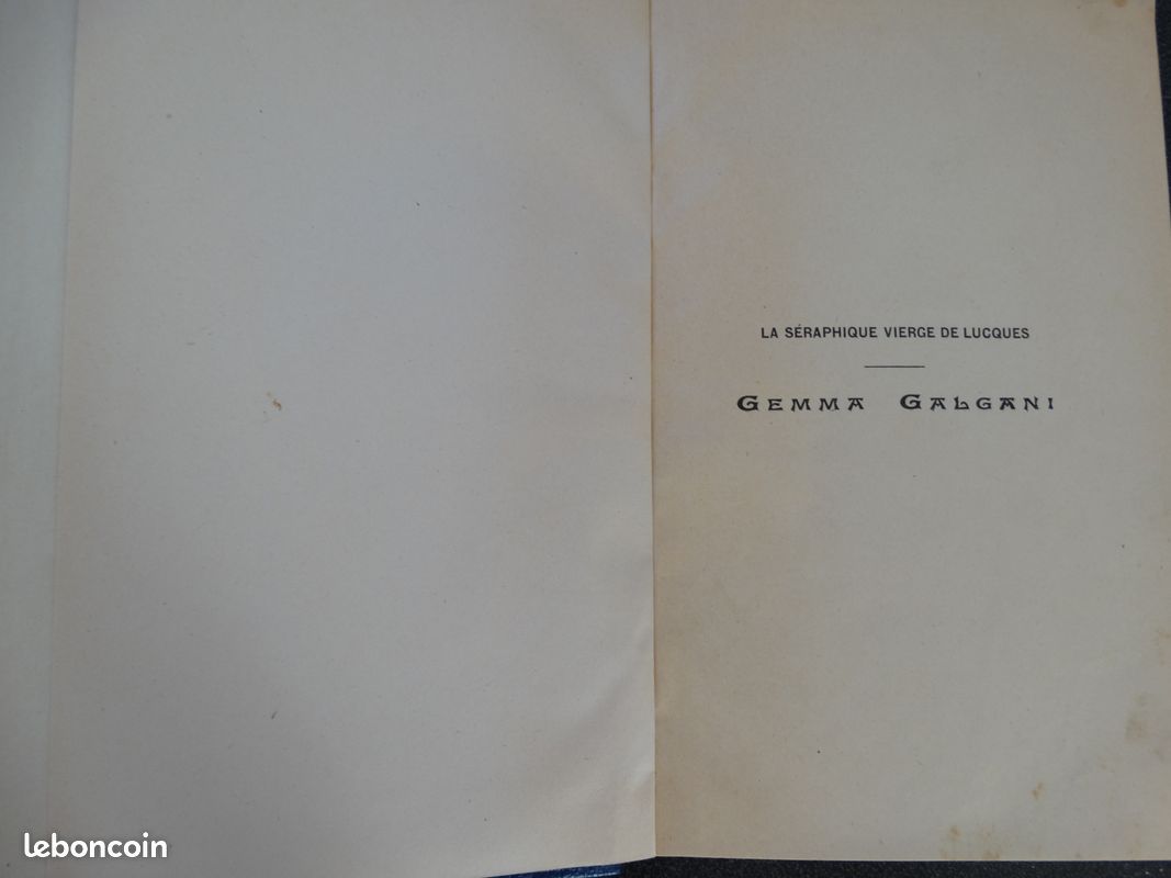 Livre religieux RARE la séraphique vierge de Lucques Gemma Galgani 1912 ...