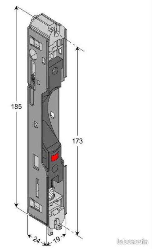 Poignée cuvette coffre serrure neuve pour coulissant aluminium - Bricolage