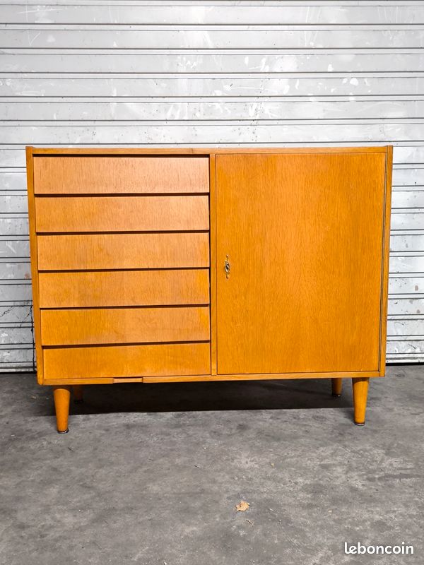 Commode enfilade scandinave vintage années 60 - Ameublement