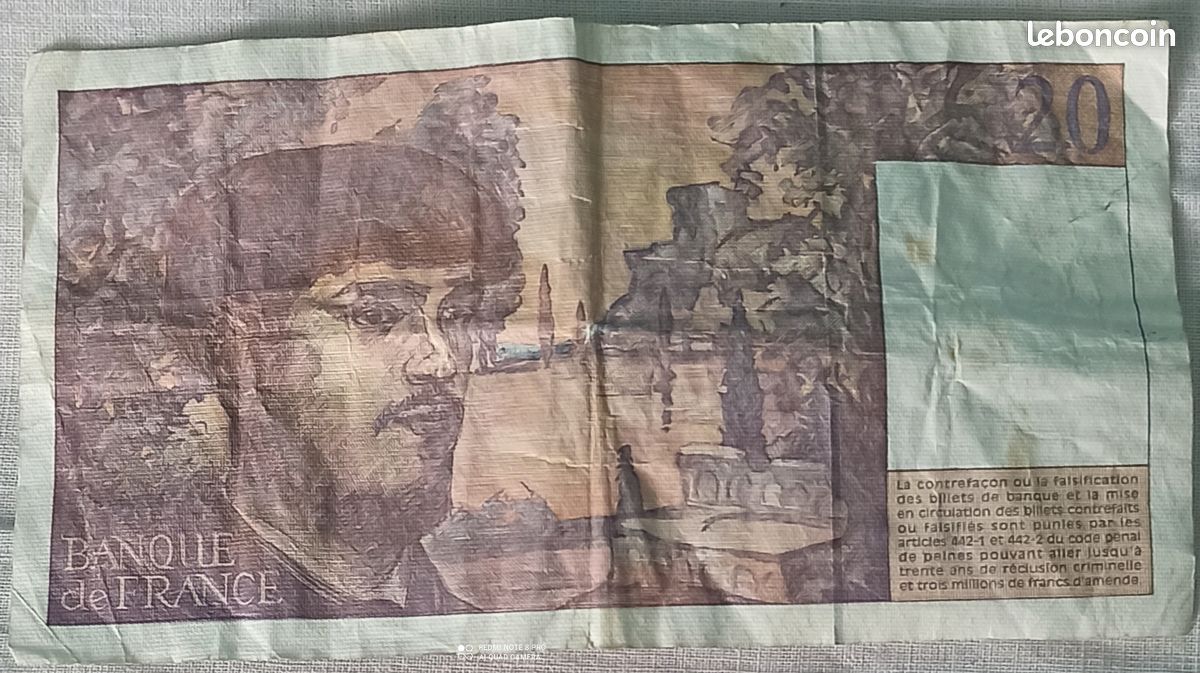 Billet de 20 francs collector banque de France année 1997 - Collection