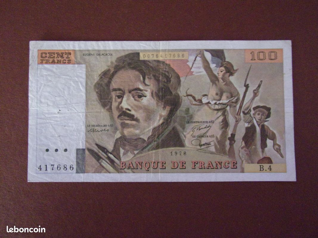 Billet de banque 100 francs Delacroix -- TTB - Collection