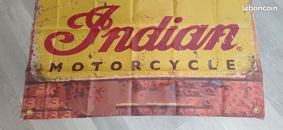 Drapeau banderole Indian décoration garage atelier - Équipement moto