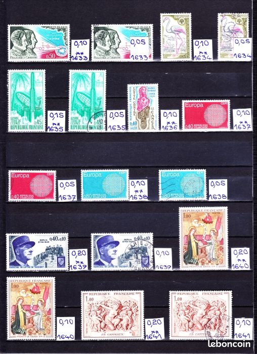 TIMBRES NEUFS ET OBLITERES - FRANCE - n° 1598 à 1857 - TBE - Voir ...