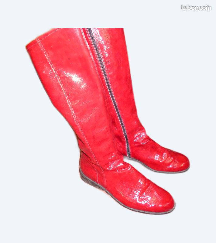 Bottes en cuir rouge cuir vernis marque ARCHE pointure 37 - Chaussures