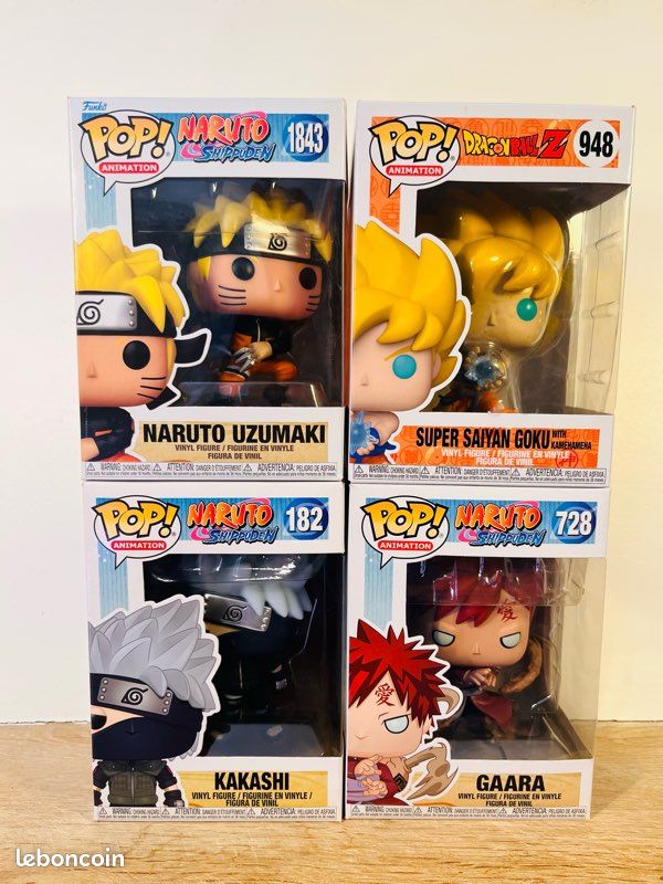 Lot 4 Funk Pop - Naruto & Dragon Ball Z - Neuf - Jeux & Jouets
