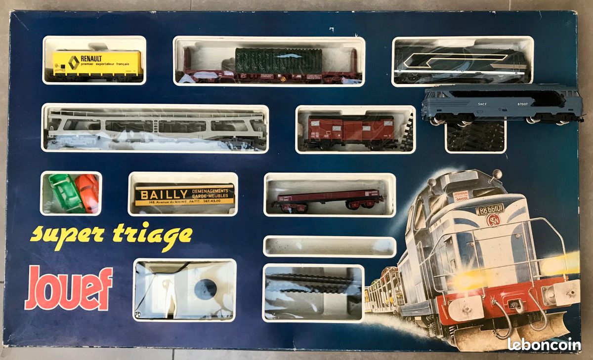 Coffret Jouef Triage 7335 Avec Train Locomotive Wagons Rails Voiture ...