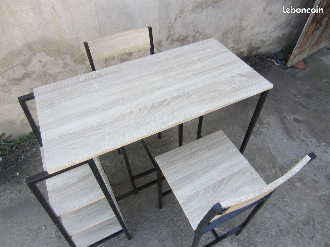 Set de 1 table + 2 chaise mange debout - Ameublement