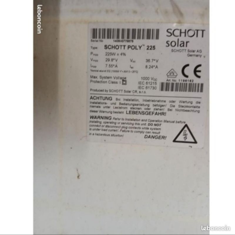 Panneaux photovoltaïques schott solar - Bricolage