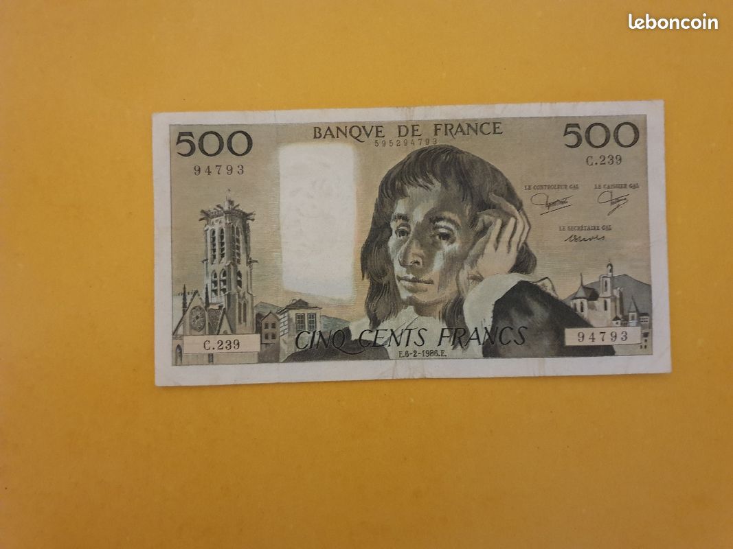1 billet de 500 francs Pascal - Collection