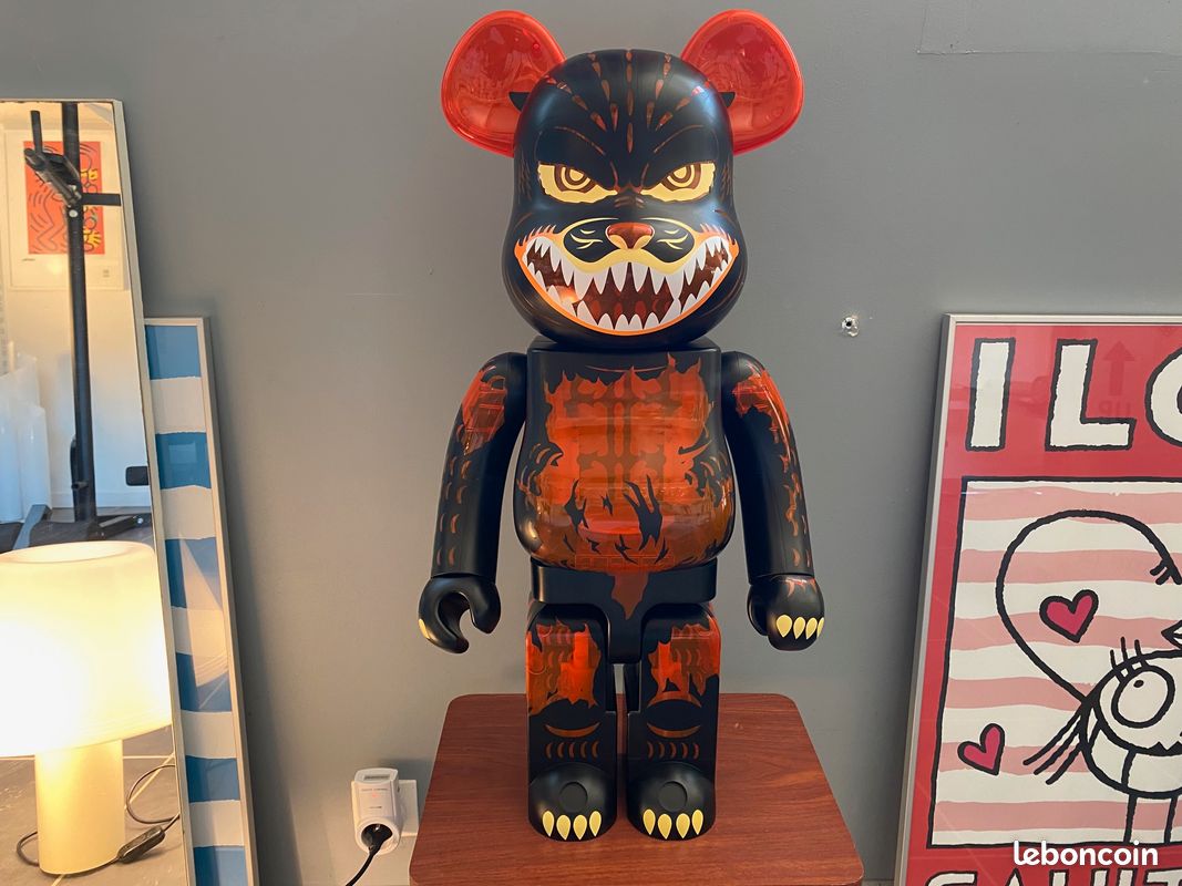 Bearbrick Berbrick 1000% MEDICOM toys Godzilla Melt Down clear orange ...