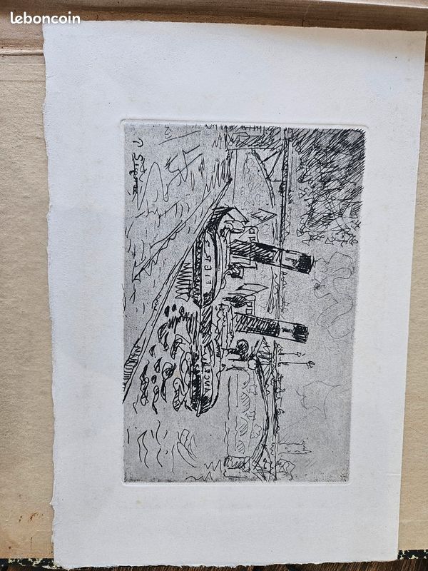 Eau forte sur papier signé dans la planche en bas à gauche PAUL SIGNAC ...