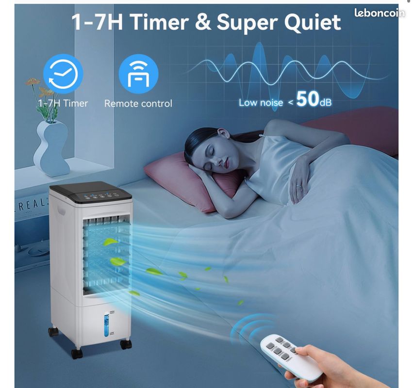 Neuf👈 Climatiseur Mobile Silencieux, Refroidisseur d'air 5.5L Climatiseur Portable Économie d ...