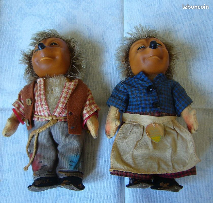 Lot de deux poupées peluche herisson steiff - Collection