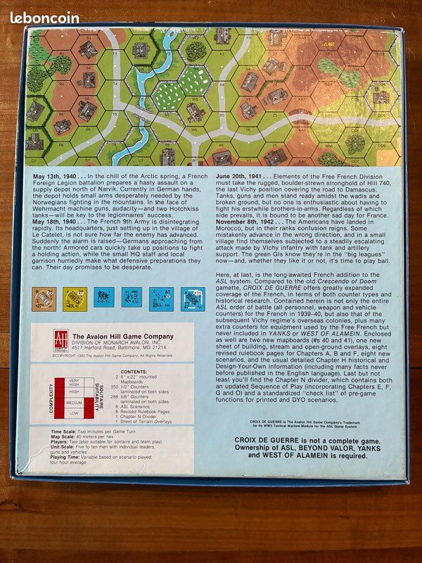 Croix de Guerre ASL module 10 Avalon Hill MMP games - Jeux & Jouets