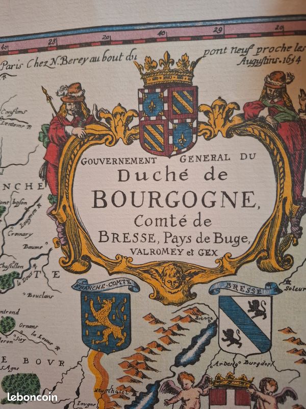 Carte géographique duché de bourgogne - Collection