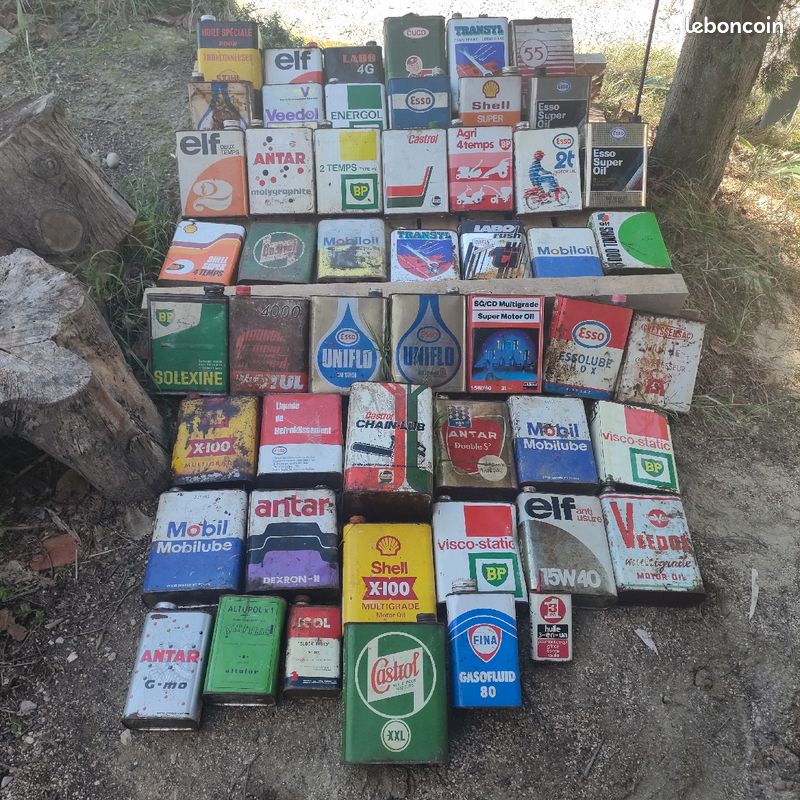 Lot d ancien bidons d huile - Collection