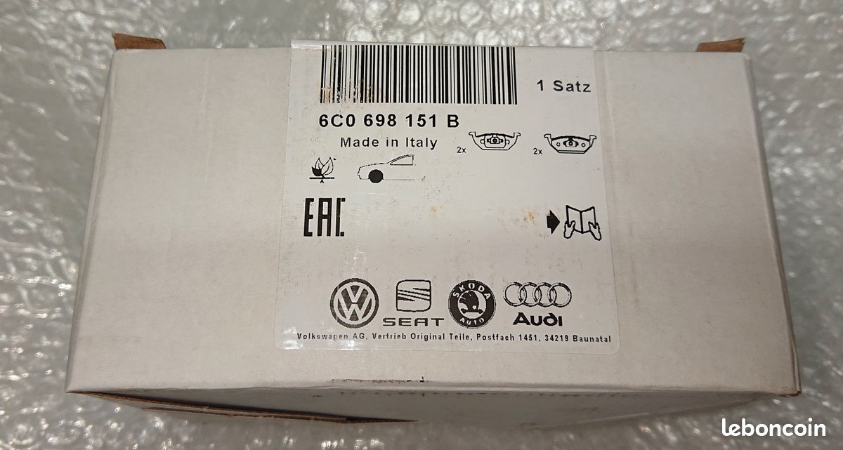 Plaquettes de frein Av 6C0698151B /D - Équipement caravaning