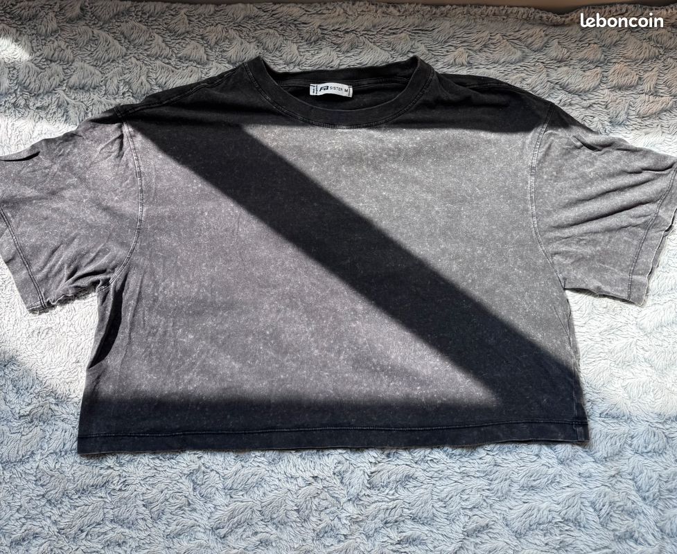 Crop top oversized gris style punk / streetwear femme - Vêtements