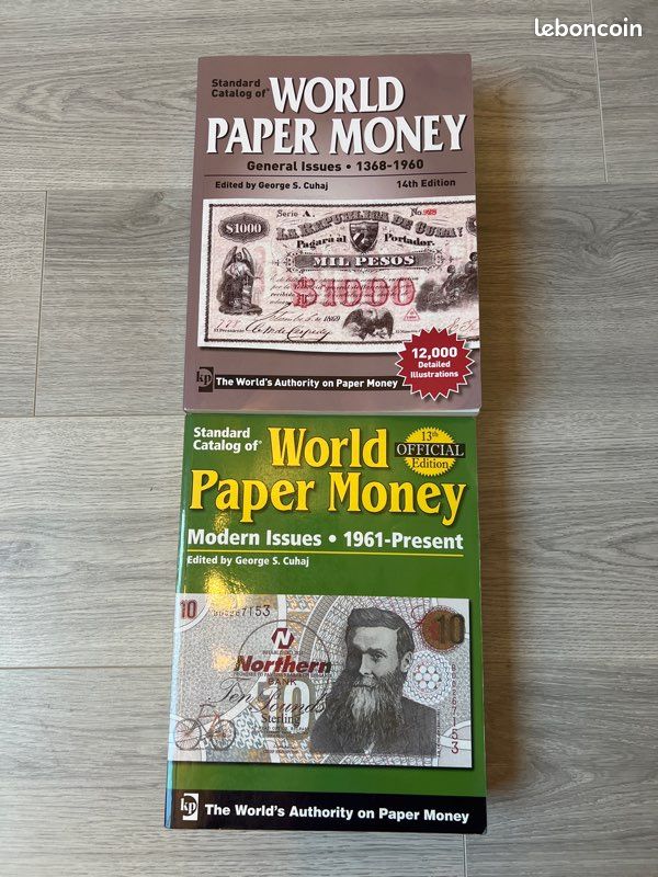 2 livres World Paper Money comme neufs - Collection