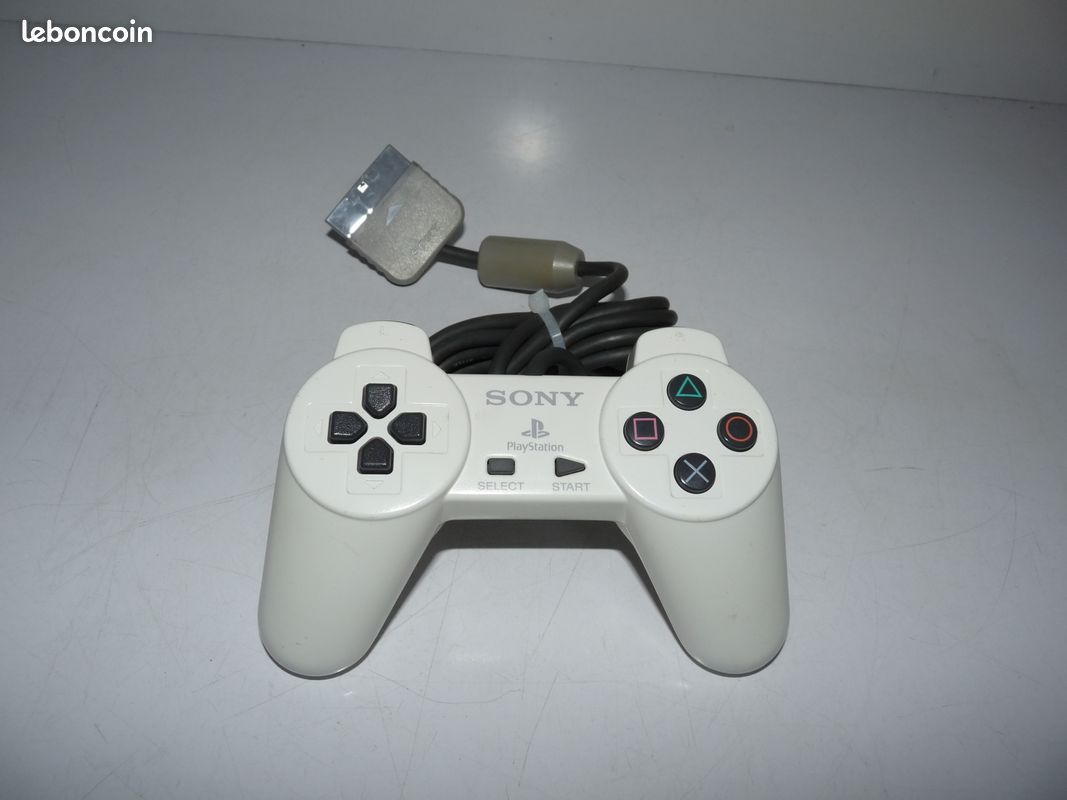 Manette playstation 1 scph-1080 blanche / testé ok / officielle sony ...