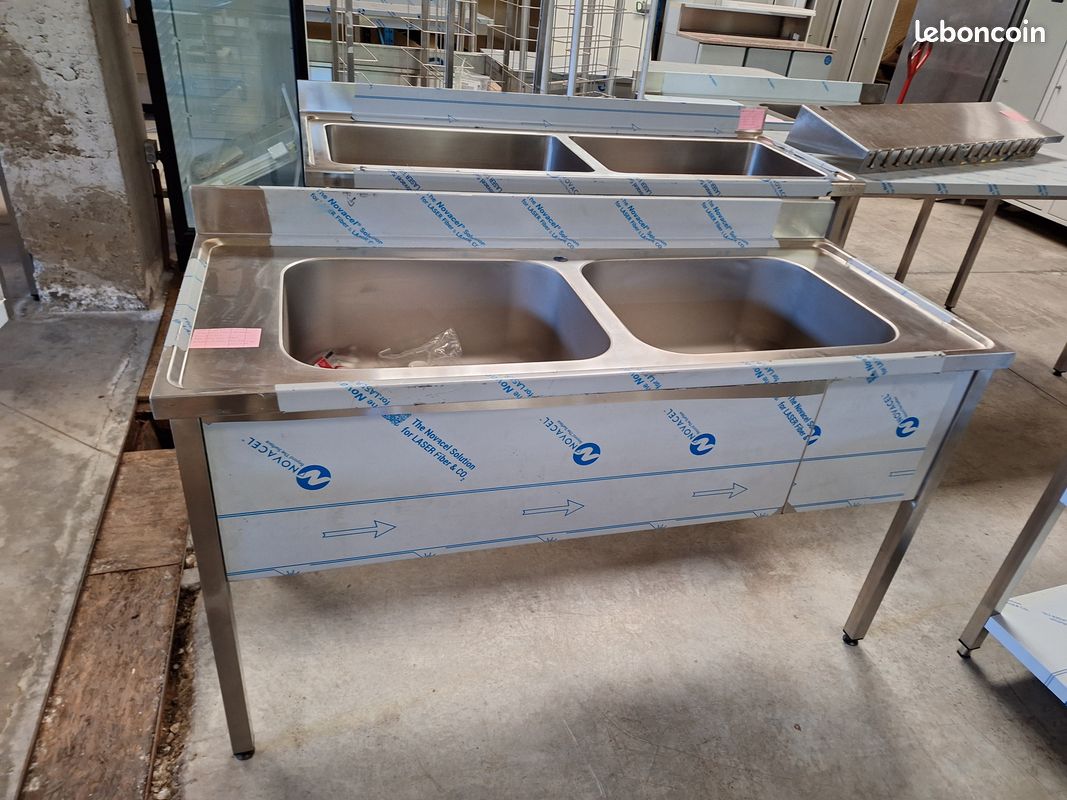 Plonge Inox AISI 304 2 Bacs - Équipements pour restaurants & hôtels