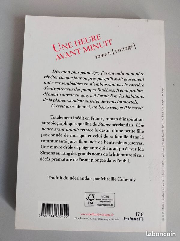 Livre Une heure avant minuit d'Ida Simons - Livres