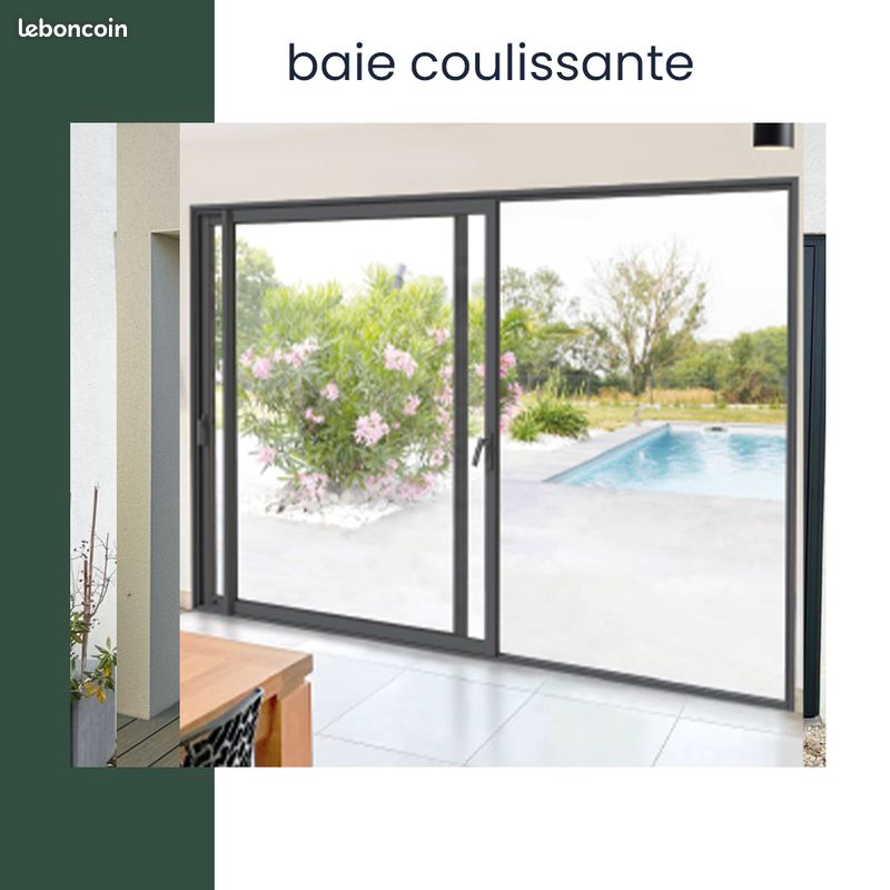 Coulissant 2 rails design moderne – double vitrage - Bricolage