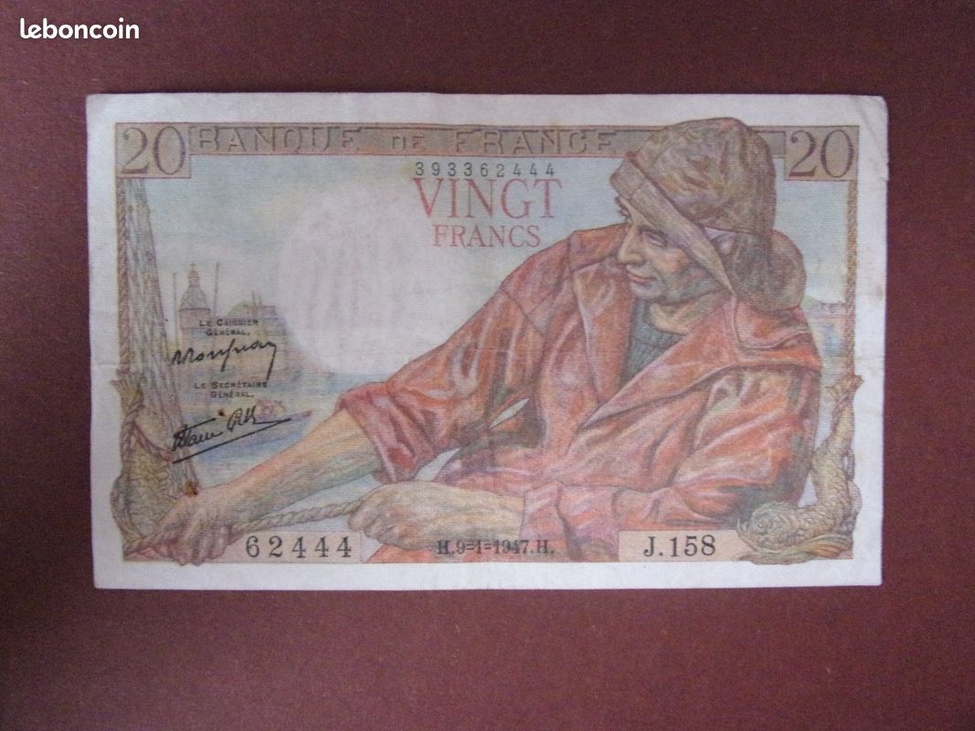 Billet de banque 20 francs Pêcheur -- TB + / pr. TTB - Collection