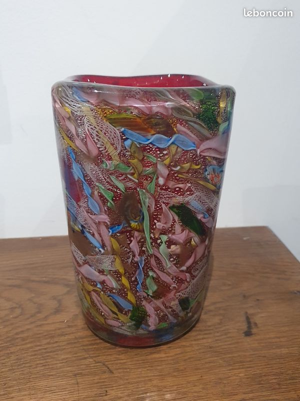 Vase Ancien En Verre Color
