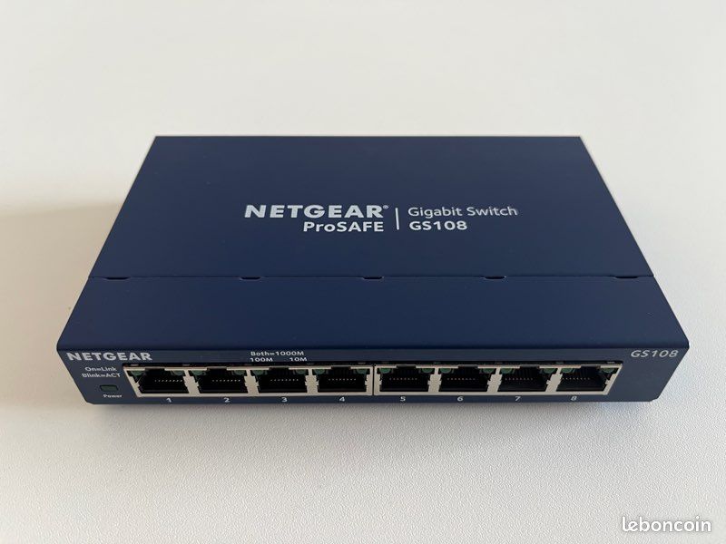 NETGEAR GS108 Switch Ethernet 8 Ports RJ45 - Accessoires informatique