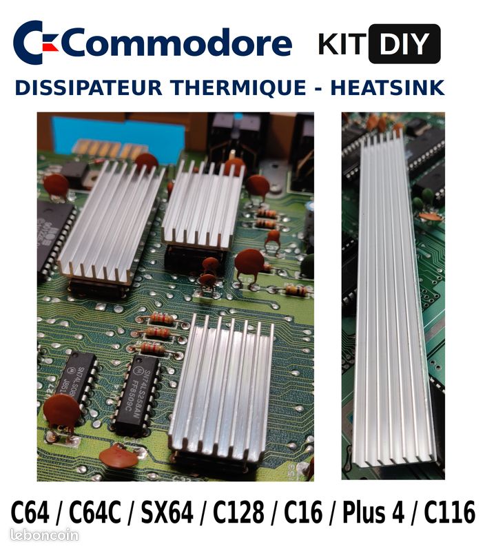 COMMODORE 64 - Kit DIY - DISSIPATEUR THERMIQUE - PLA SID VIC CPU CIA ...